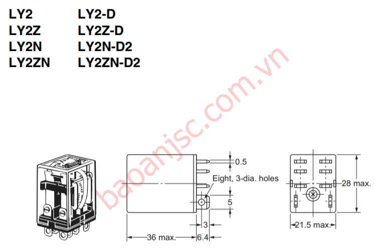 Rơ le trung gian Omron LY2 series - baoanjsc.com.vn